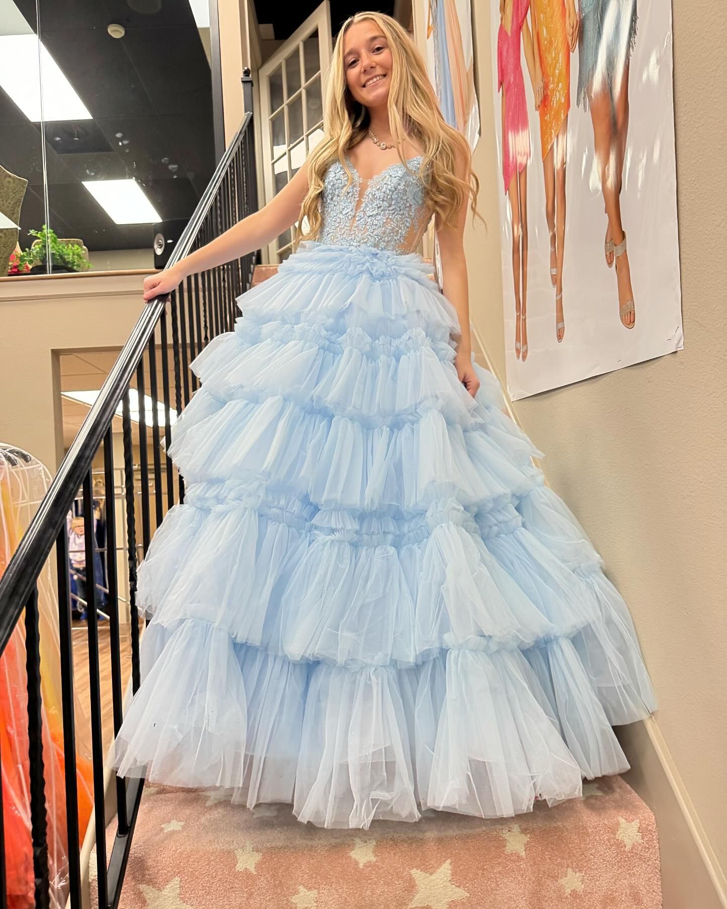 Straps Tulle Ruffle Long Formal Dress – Dressesforparty