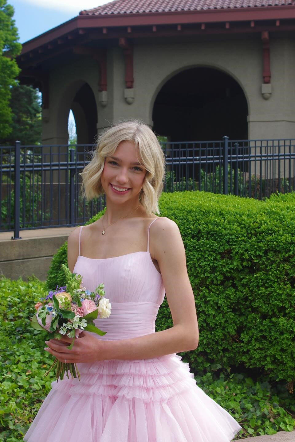 Straps Light Blue Tulle Ruffles A-line Formal Gown – Dressesforparty