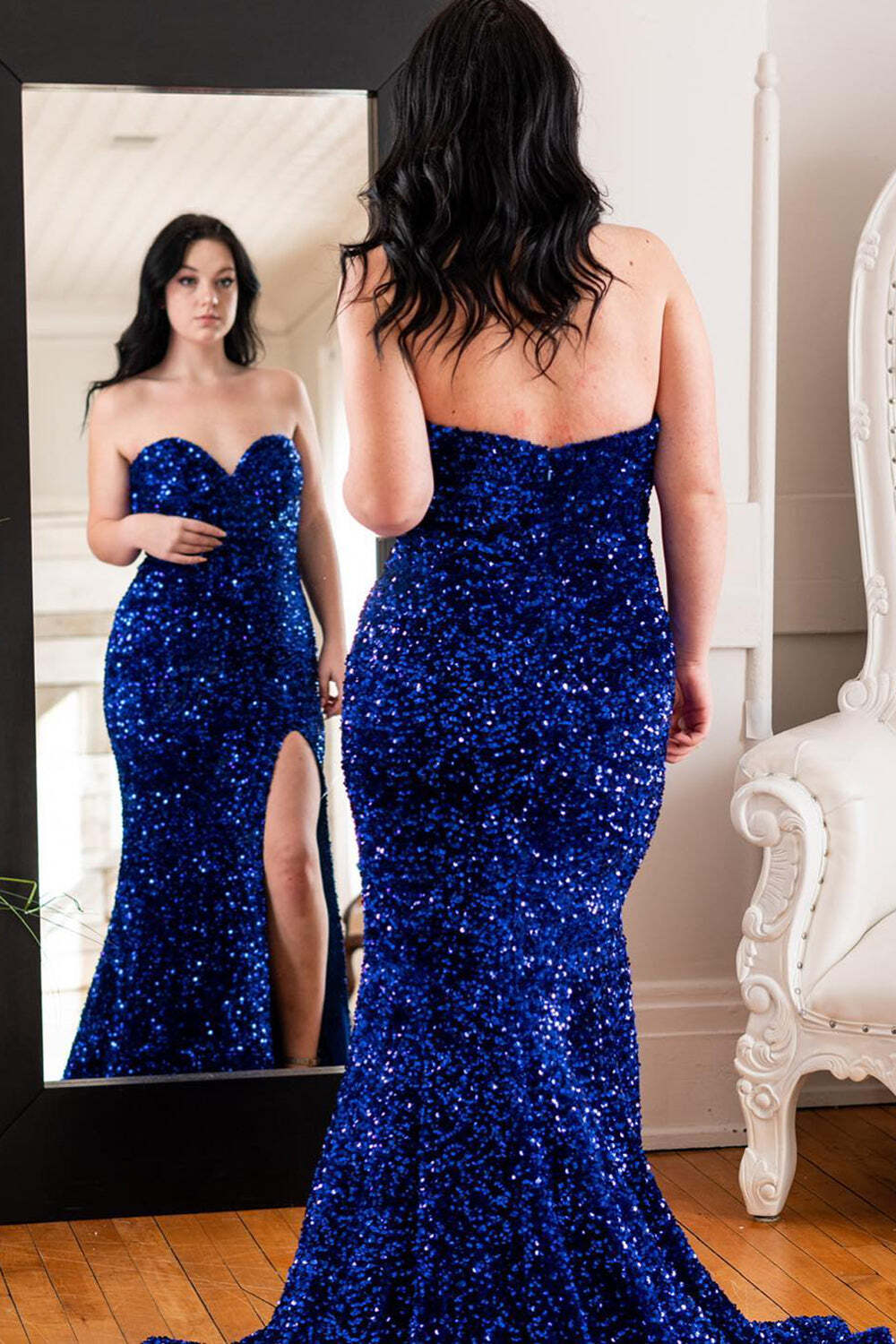 Sweetheart Royal Blue Sequin Mermaid Long Formal Dress – Dressesforparty