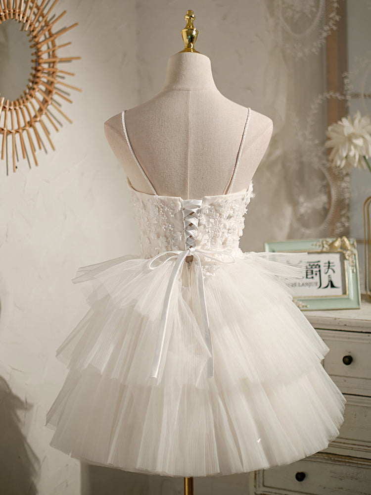 Princess Ivory Straps Tiered Tulle Party Dress – Dressesforparty