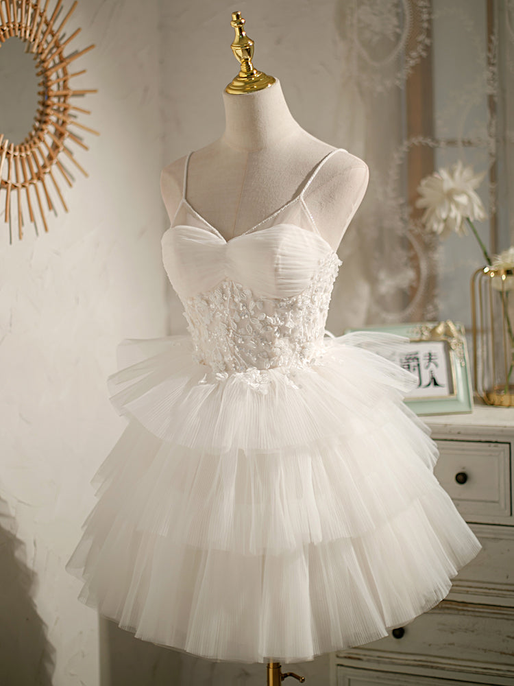 Princess Ivory Straps Tiered Tulle Party Dress – Dressesforparty